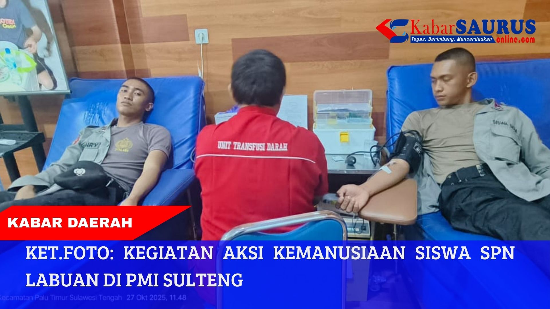 Aksi Kemanusiaan Siswa SPN Labuan di PMI Sulteng